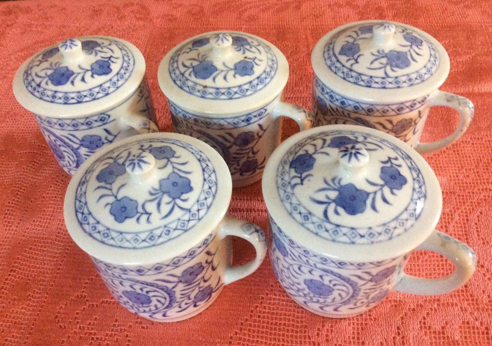 Set of 5 Covered Tea Cups - Etsy