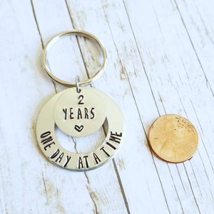 Sobriety Keychain, One Day at a Time Keychain, Years Sober Sobriety ...