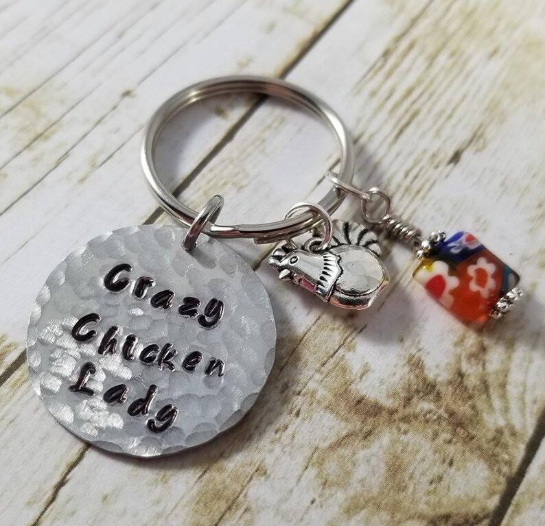 Chicken Lady Keychain Crazy Chicken Lady Gift Chicken Lover - Etsy