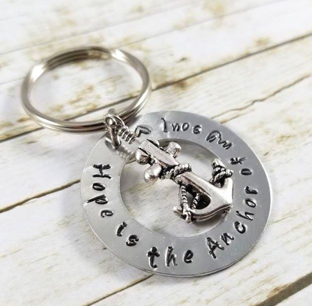 Anchor Keychain, Christian Gift, Hope is the Anchor of My Soul, Hope ...