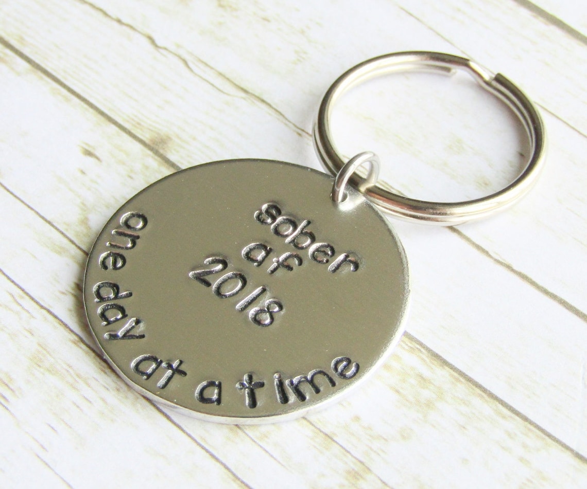 Sober Af Keychain Sobriety Gift Sober Anniversary 1 Year - Etsy