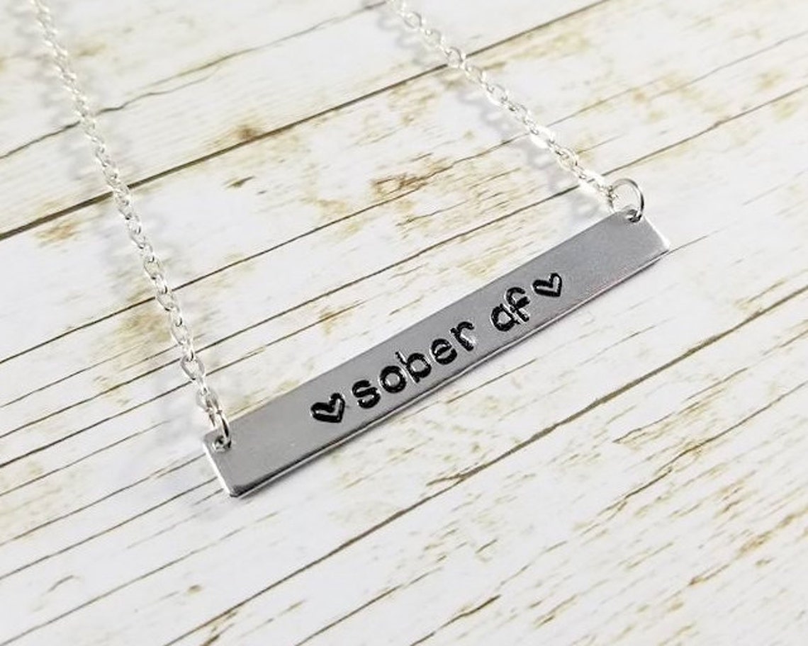 Sober Af Necklace Sobriety Jewelry Recovery Gift Sobriety - Etsy
