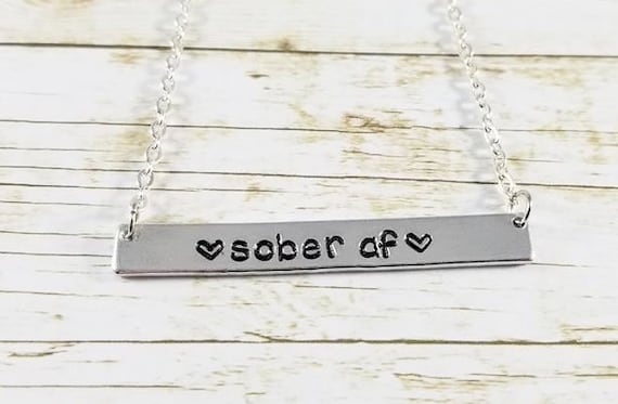 Sober Af Necklace Sobriety Jewelry Recovery Gift Sobriety - Etsy