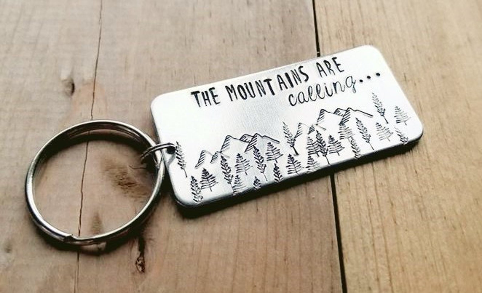 The Mountains Are Calling Keychain Travel Keychain Hiker - Etsy