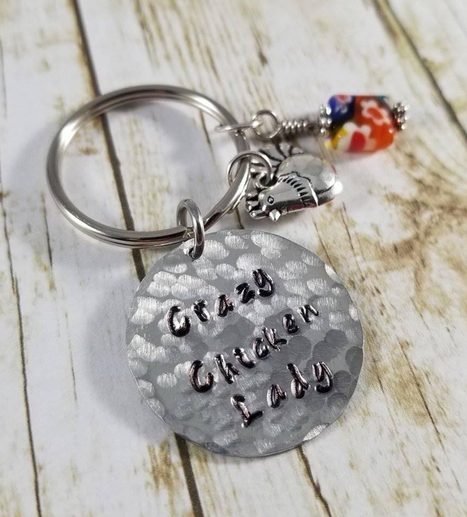 Chicken Lady Keychain Crazy Chicken Lady Gift Chicken Lover - Etsy