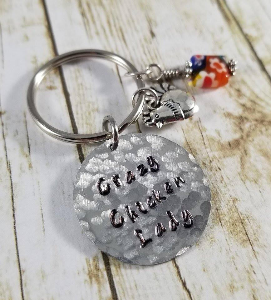 Chicken Lady Keychain Crazy Chicken Lady Gift Chicken Lover - Etsy