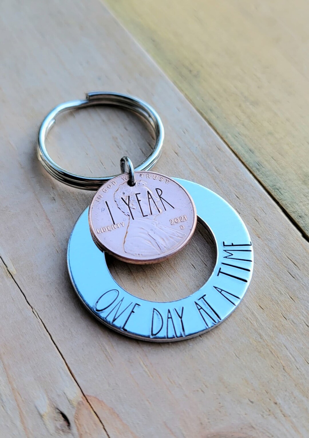 One Day at a Time Keychain, Sobriety Gift, Recovery Gift, Sobriety Gift ...