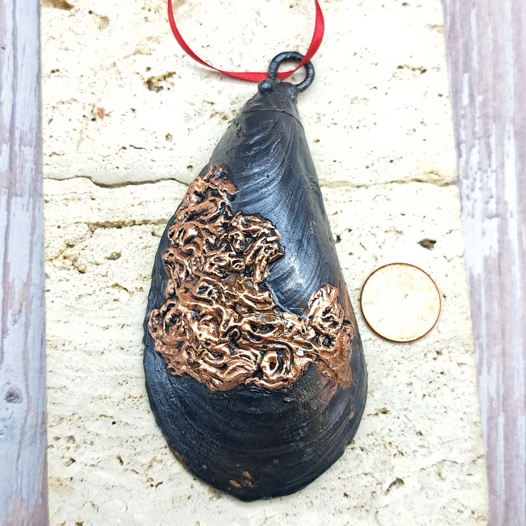 Copper Electroformed Mussel Shell Ornament - Etsy