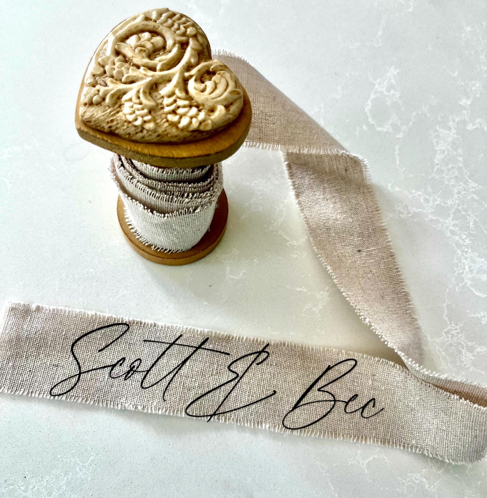 Personalised Linen Hessian Bouquet Ribbon Wrap: Wedding Keepsake - Etsy