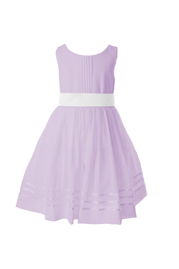 Lilac Flower Girl Dress Party Dress With Matching Silk Sash Etsy