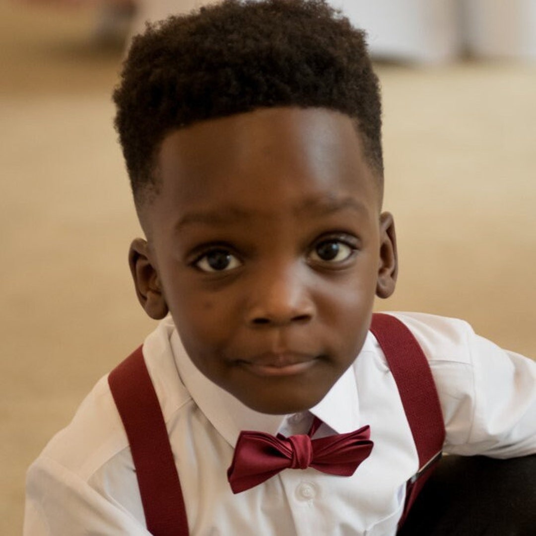 Personalised Burgundy Red Boy Child Bow Tie, Ideal for Page Boy Wedding ...