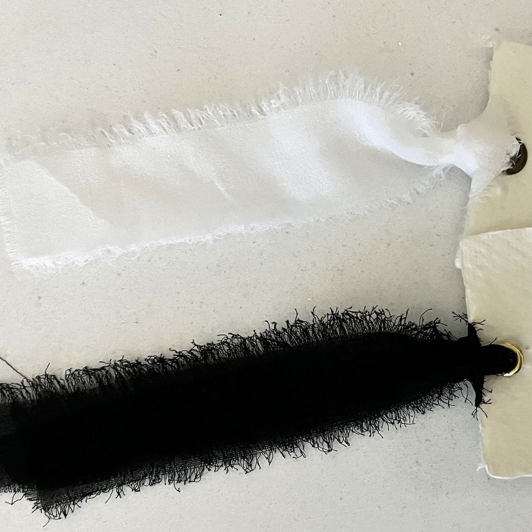 Black Chiffon Wedding Ribbon With Frayed Edges Wedding Bouquet and ...