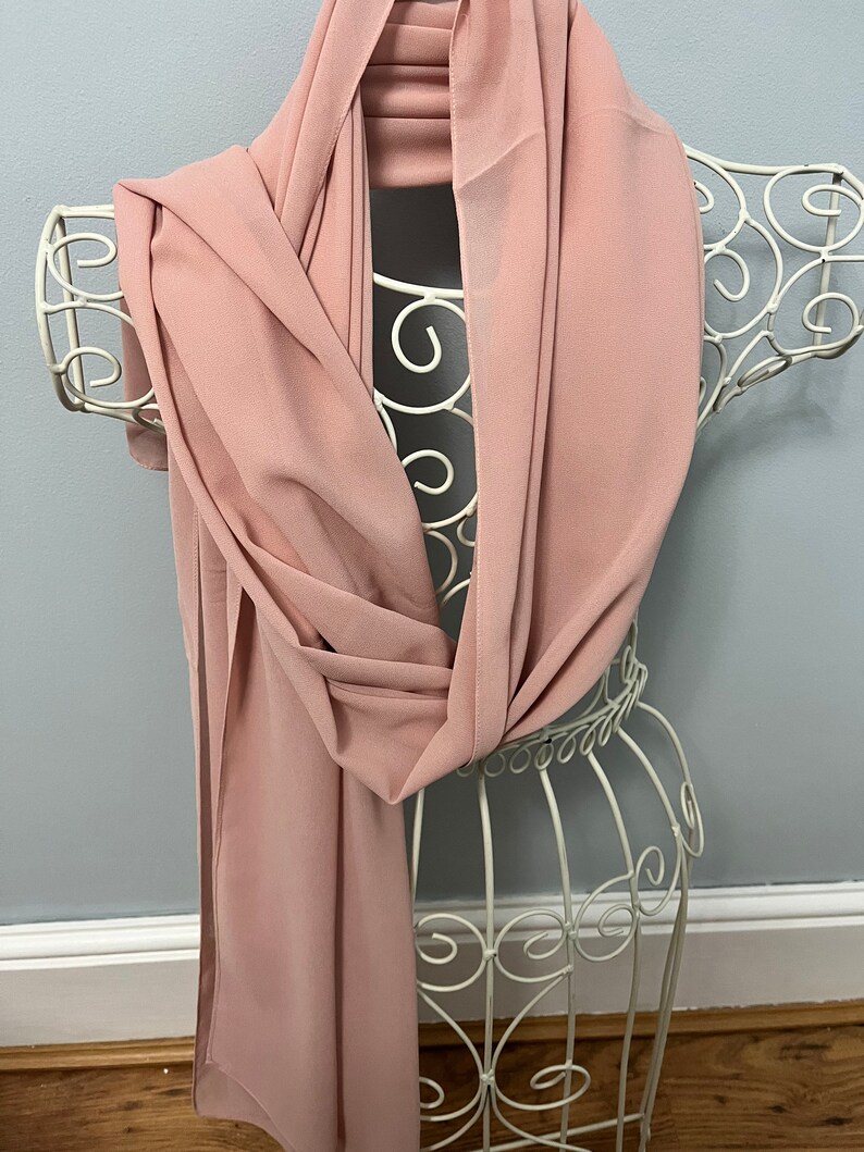 Chiffon Shawl Dusky Pink Blush Cover Up Wrap Pashmina - Etsy UK