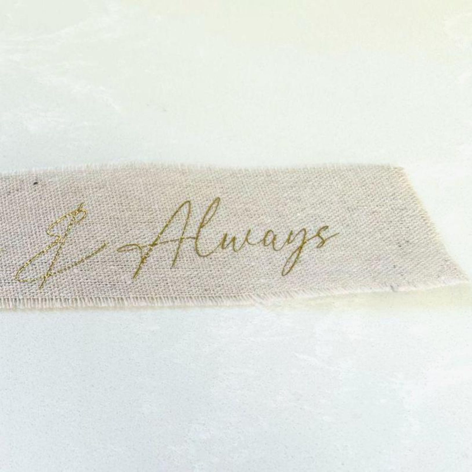 Personalised Linen Hessian Bouquet Ribbon Wrap: Wedding Keepsake - Etsy