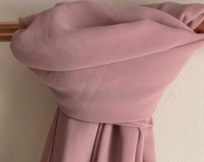 Pastel Pink Wrap Sophia Powder Pink Scarf 2 Layer Organza and Crepe ...