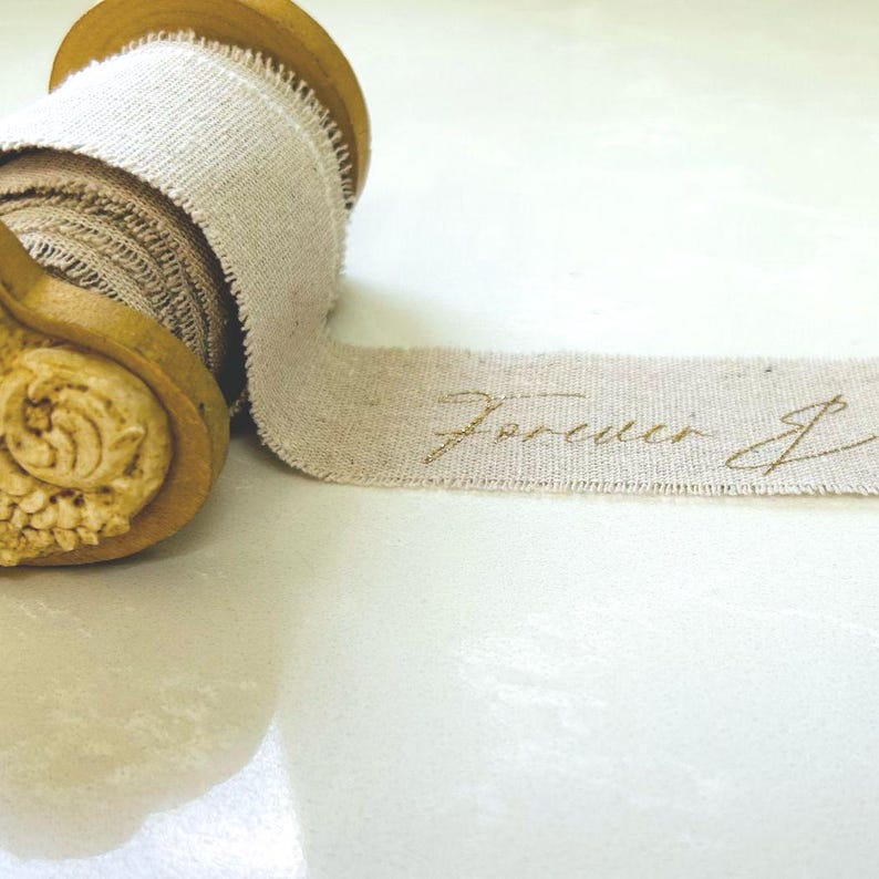 Personalised Linen Hessian Bouquet Ribbon Wrap: Wedding Keepsake - Etsy