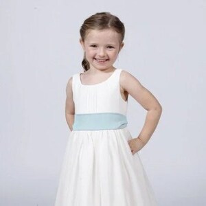 Light Blue, Pale Sky Sash for Flower Girl Dress, Coloured Bow, Belt ...