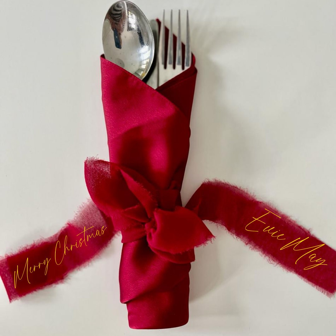 Personalised Chiffon Ribbon Napkin Ties: Wedding, Christmas ...