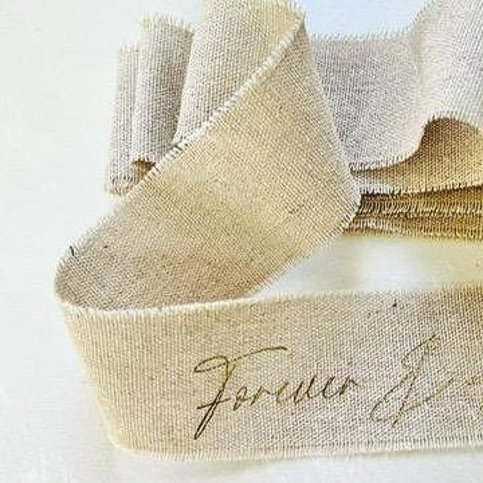 Personalised Linen Hessian Bouquet Ribbon Wrap: Wedding Keepsake - Etsy