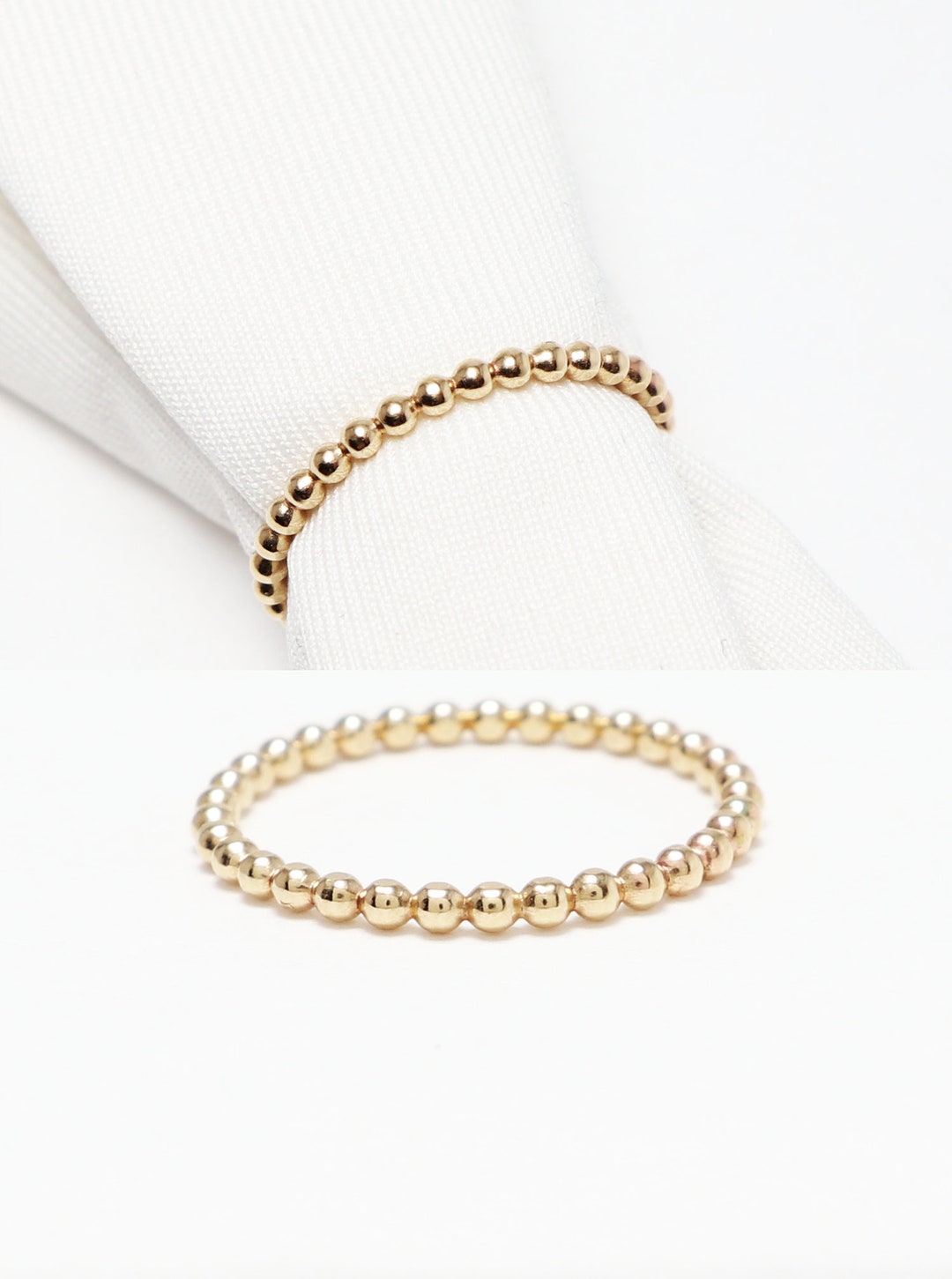 Gold Beaded Ring, Gold Rings for Women, Thumb Ring, Dainty Ring ...