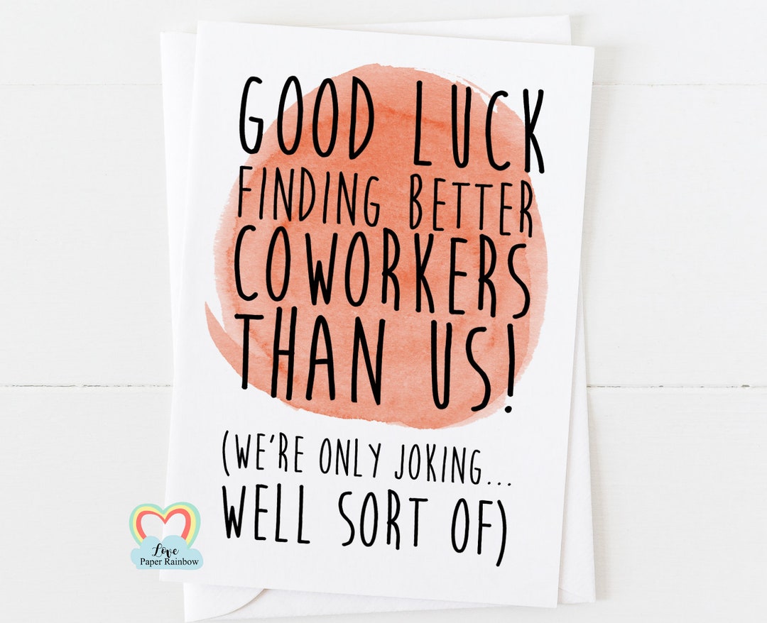Goodbye coworker card funny coworker leaving card your new - Etsy Nederland