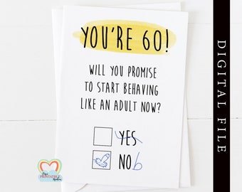 Rude 60th Birthday Card - Etsy