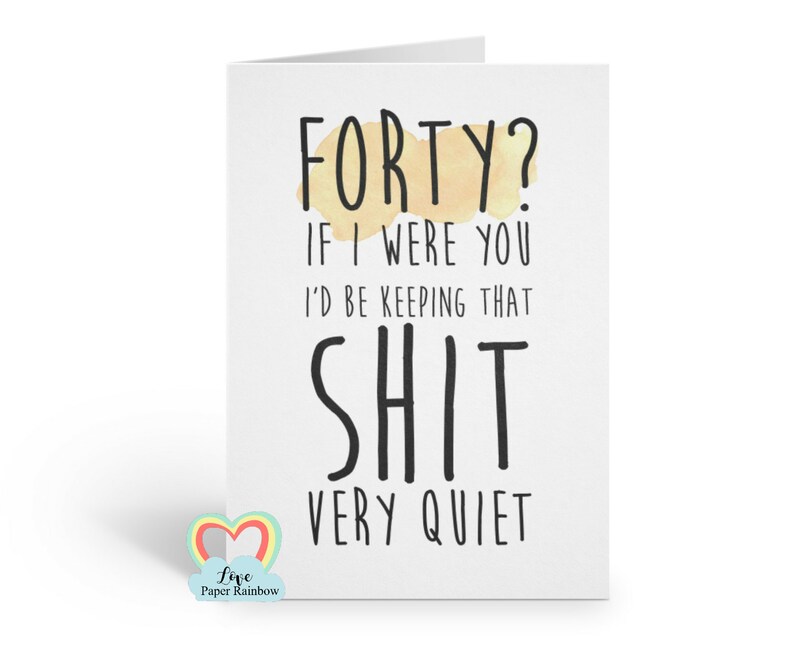 Rude 40th Birthday Cards