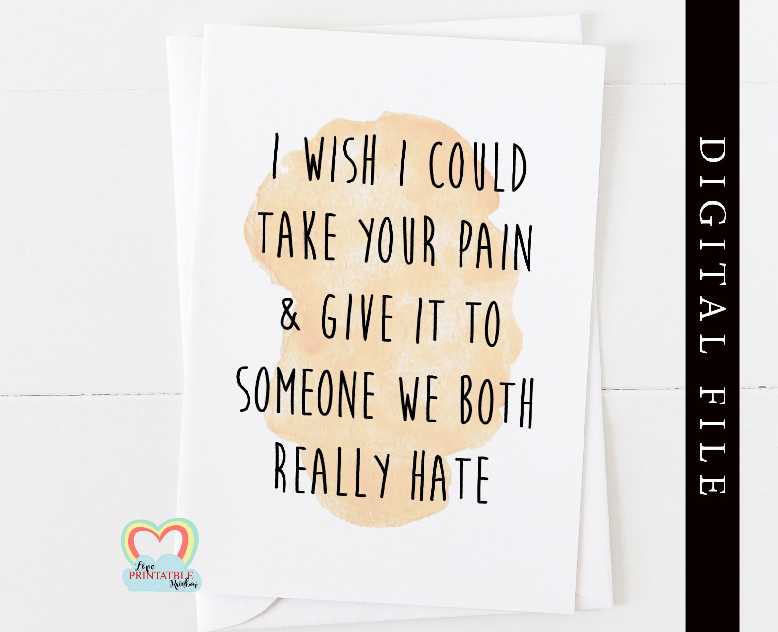 Get Well Soon Card Funny Condolences Card Feeling Down | Etsy UK