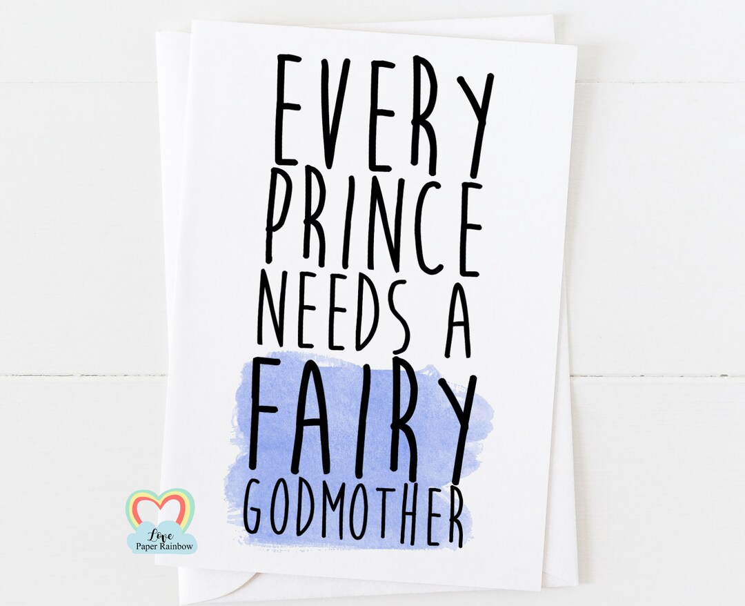 Fairy Godmother Card Will You Be My Godmother Every Prince Etsy
