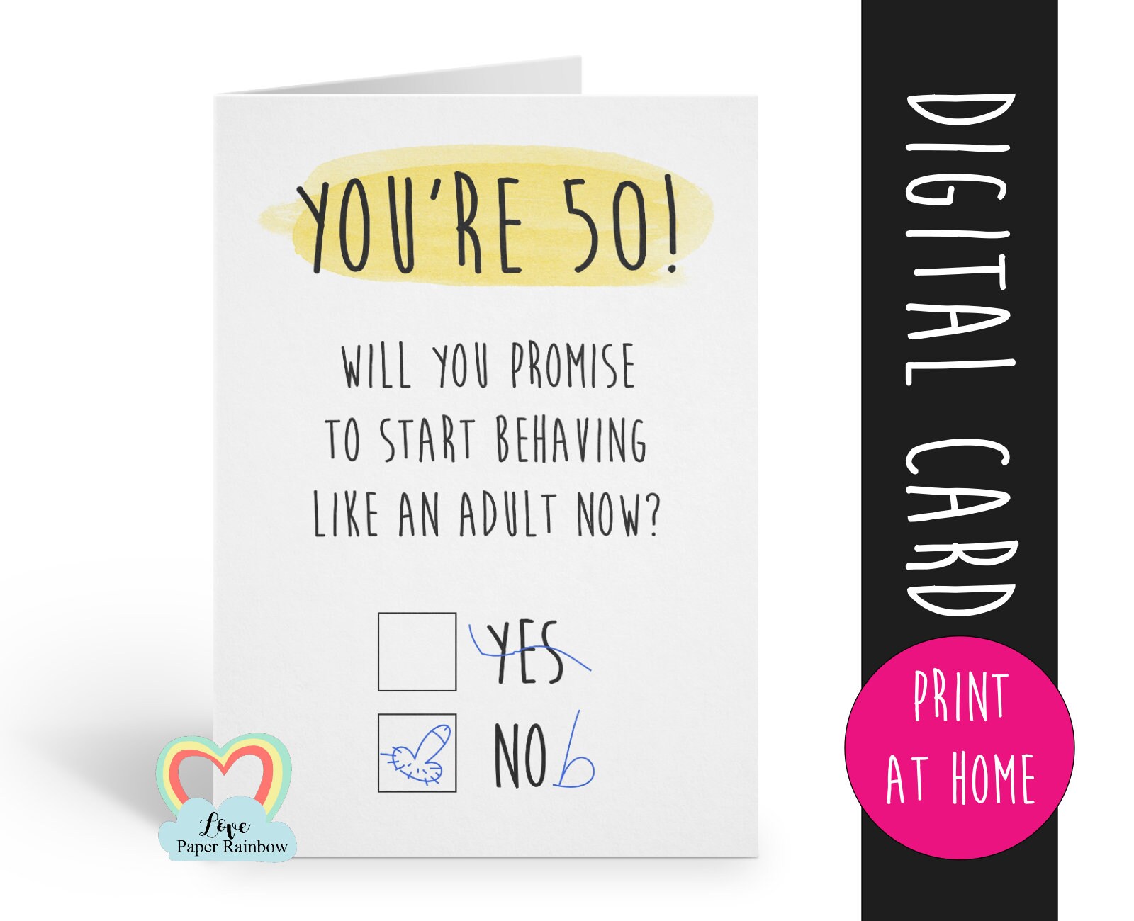 PRINTABLE 50th Birthday Card Digital Download Funny 50th Etsy PRINTABLE 50th Birthday Card Digital Download Funny 50th Etsy