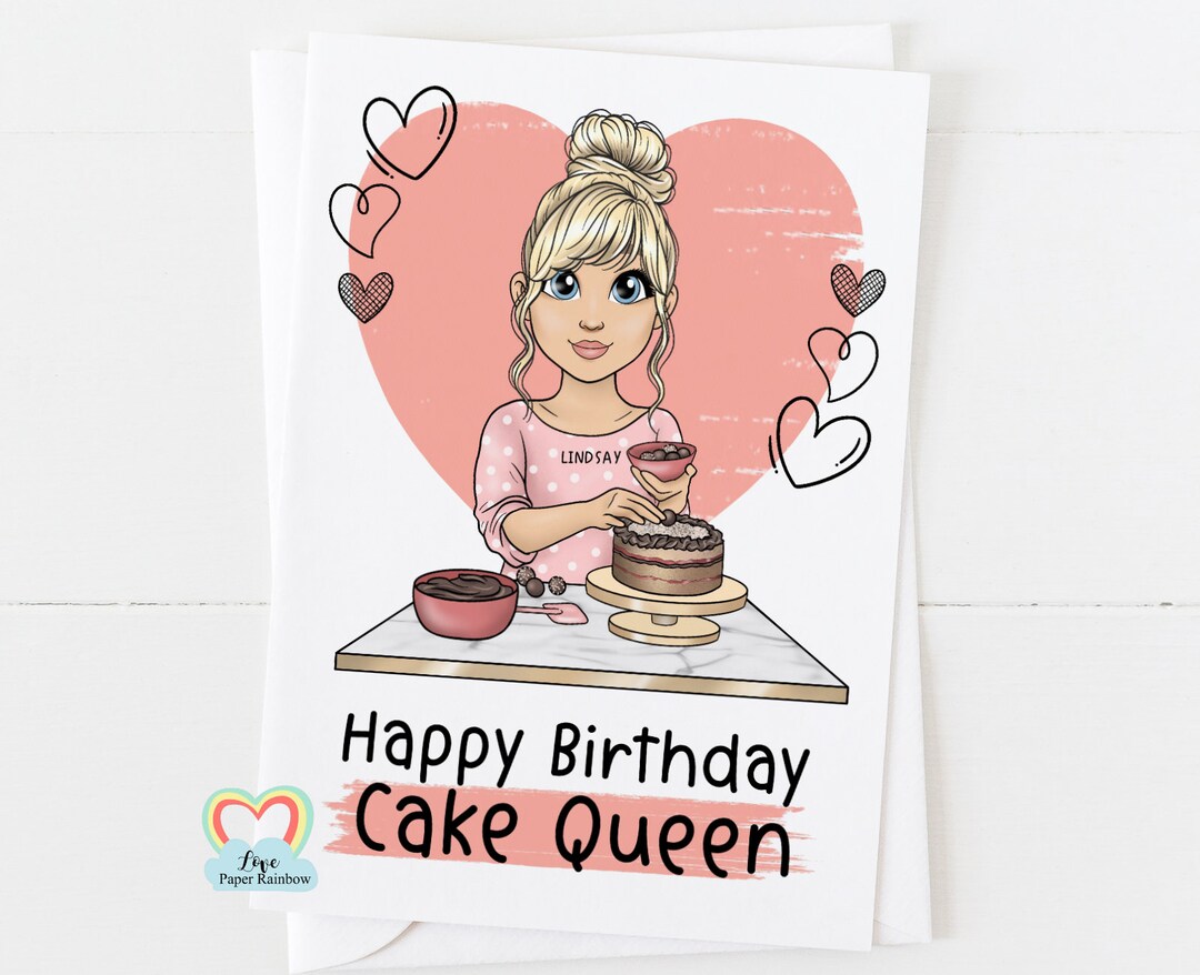 Cake Baker Birthday Card, Cake Queen, Baker Birthday Card, Baker Gift ...