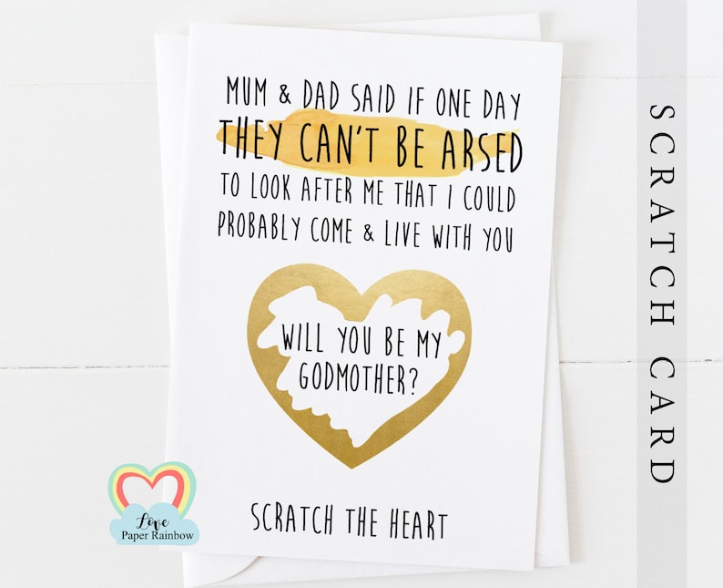 Funny Godmother Proposal Will You Be My Godmother Scratch Card Etsy Uk