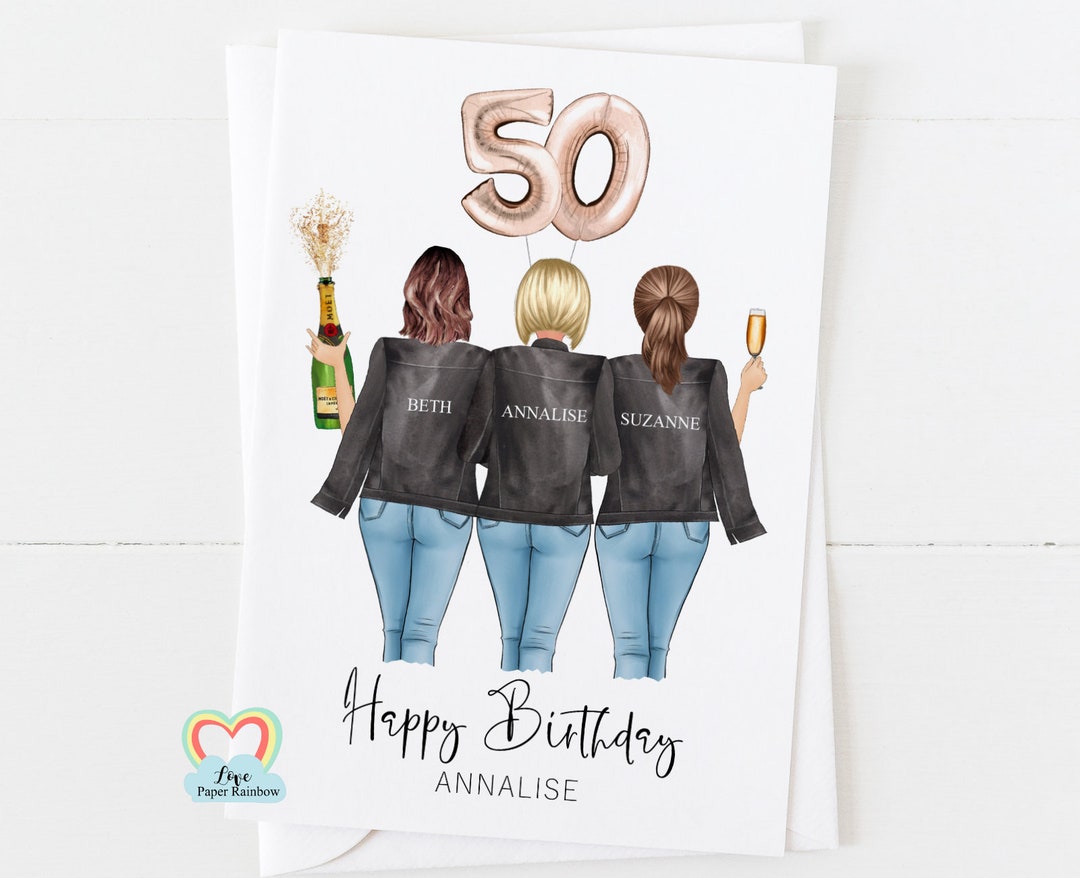 Best Friend 50th Birthday Card, 50th Birthday Card for Best Friend ...