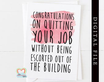 Quitting Job Card - Etsy