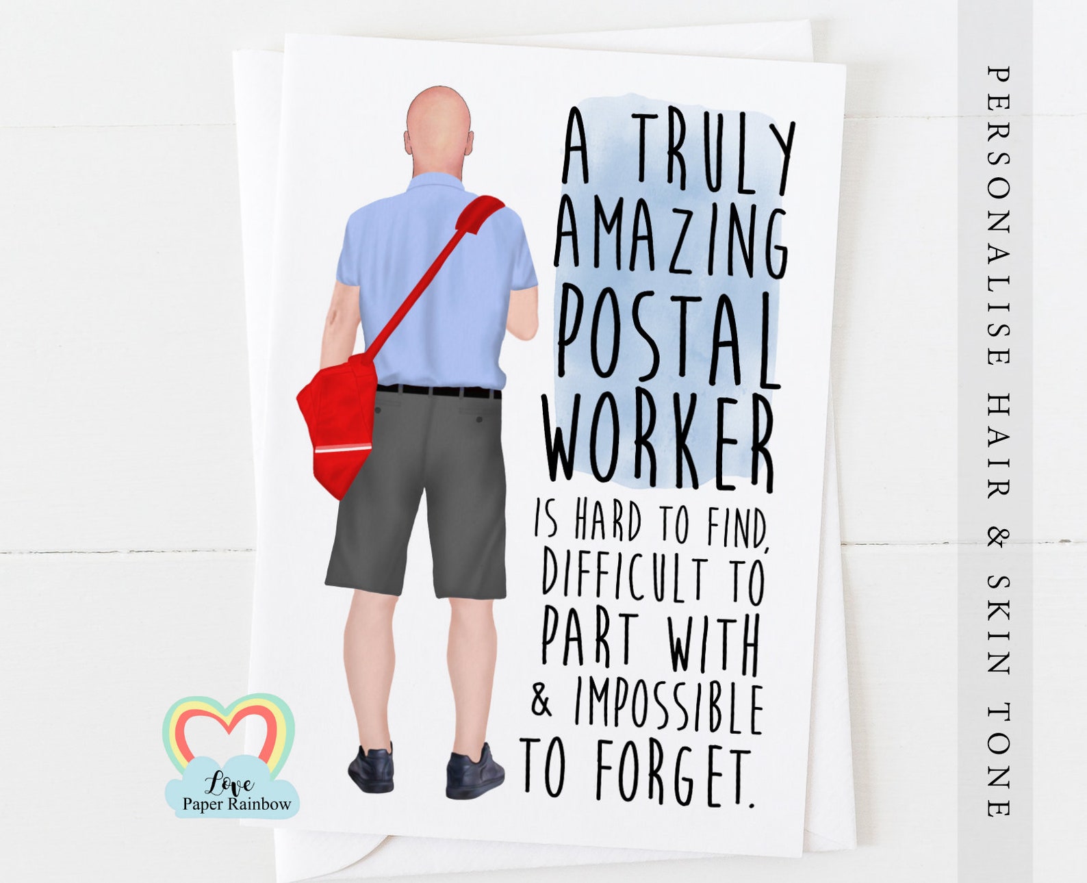 Postman card thanks postal worker card postman retirement card | Etsy