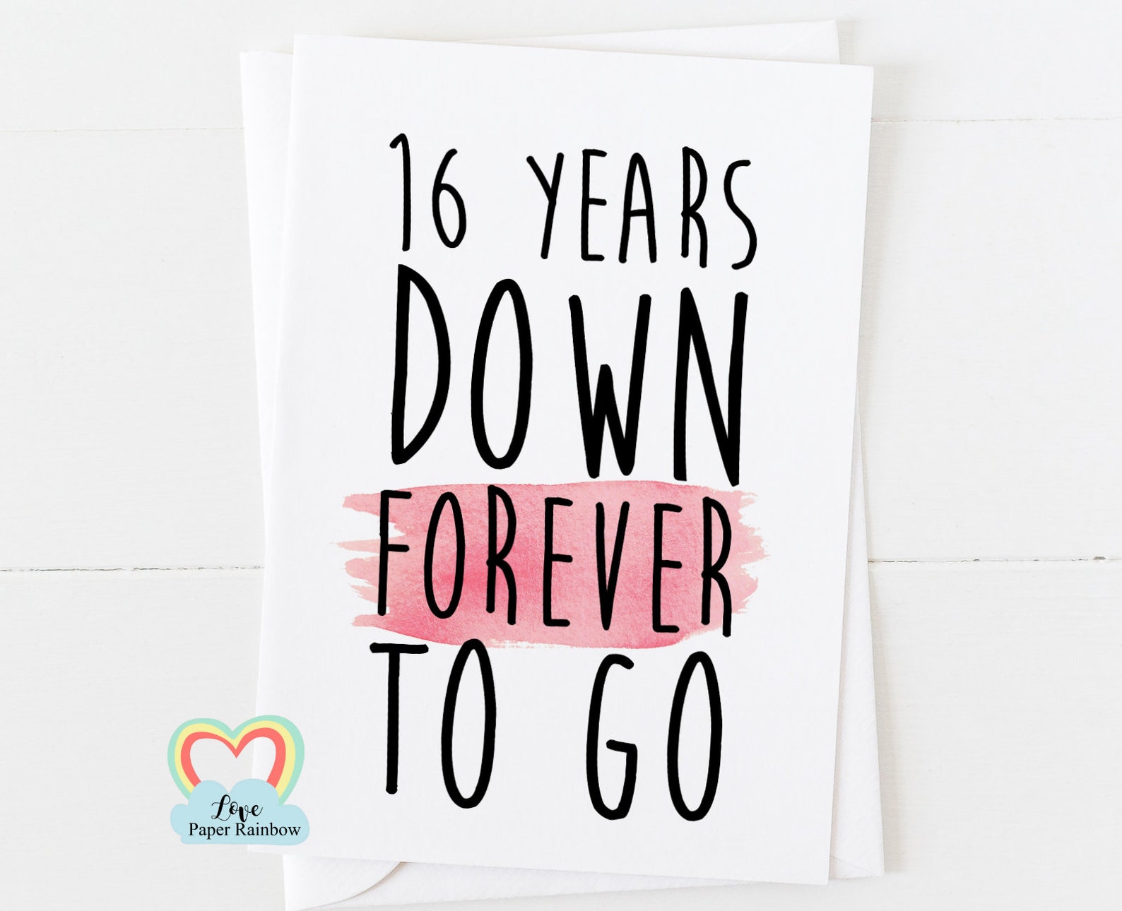 16th Anniversary Card 16th Wedding Anniversary Card 16 Years - Etsy ...