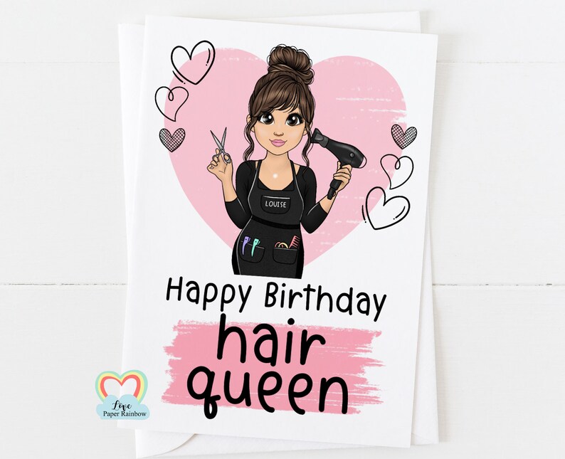 Hairdresser Birthday Card, Hair Queen Birthday Card, Hair Stylist - Etsy