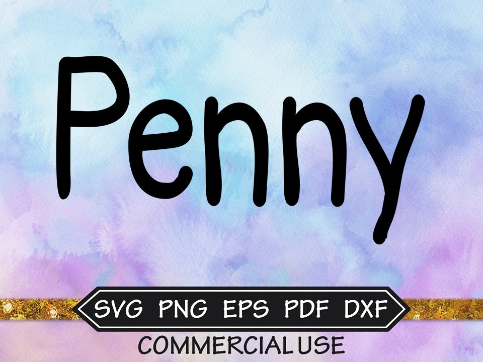Penny Font Design Files For Use With Your Silhouette Studio | Etsy