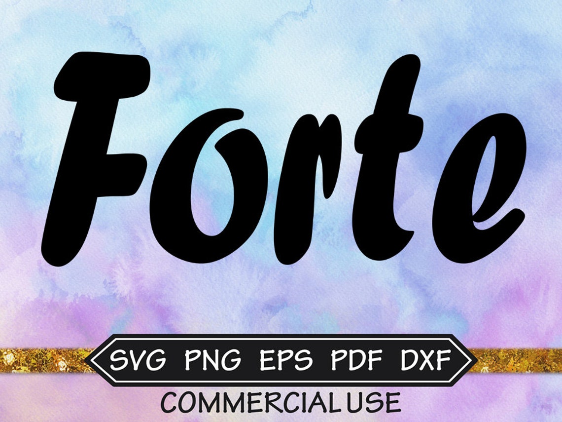 Forte Font Design Files For Use With Your Silhouette Studio | Etsy