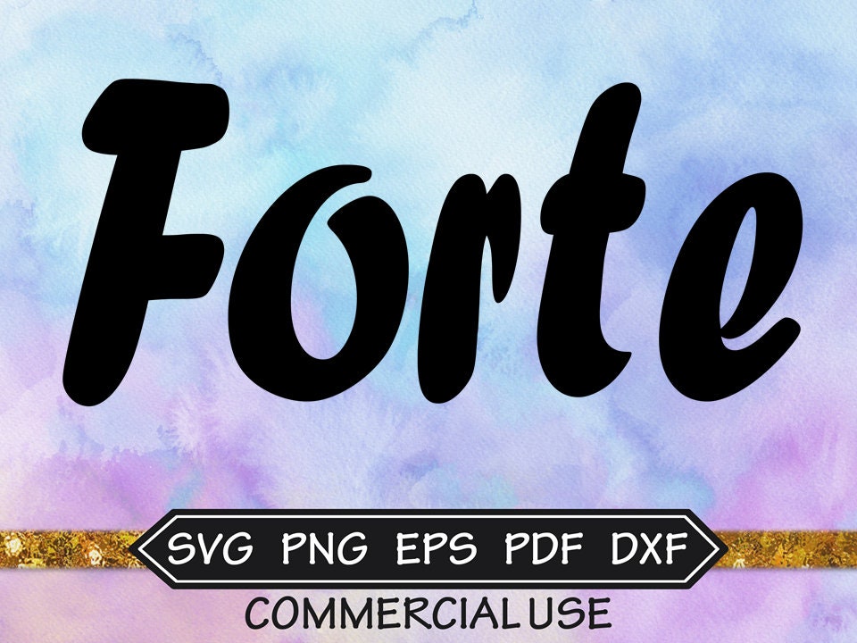 Forte Font Design Files For Use With Your Silhouette Studio | Etsy