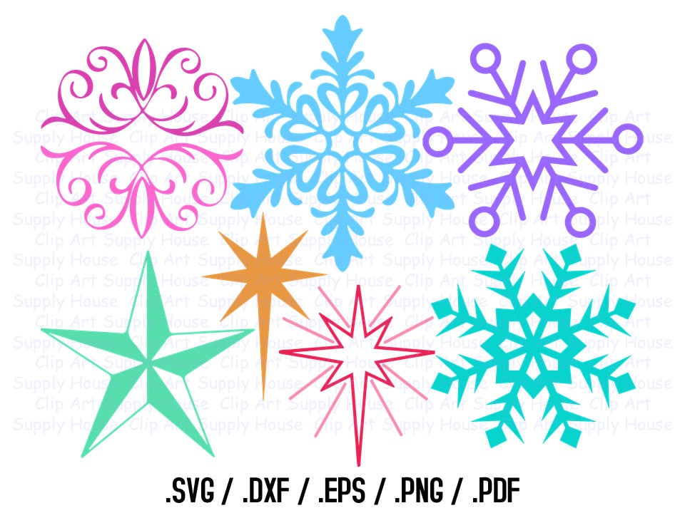 Snowflake SVG Files Clipart Snowflakes for Vinyl Cutters | Etsy