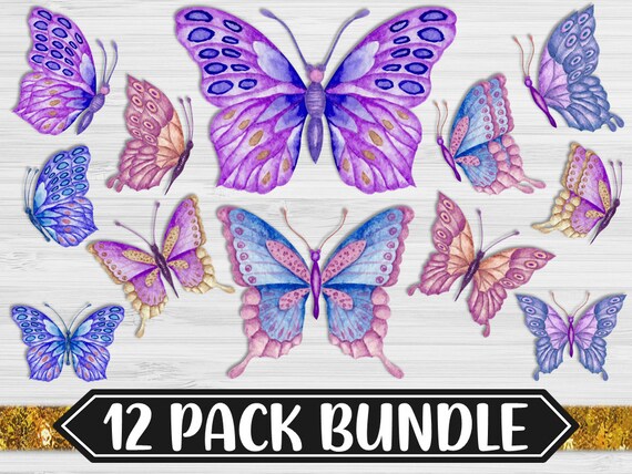Butterfly Sublimation Bundle Purple Butterfly Clip Art - Etsy