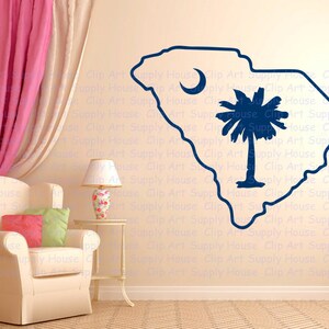 South Carolina SVG, South Carolina State Outline, Palm Tree, SVG Files ...