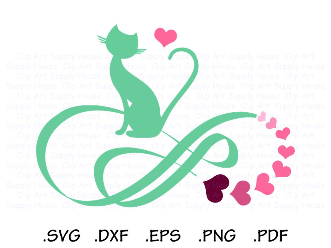 Cat SVG, Infinity Cat PNG, Cat Digital Clipart, Cricut Files, Cat Lover ...