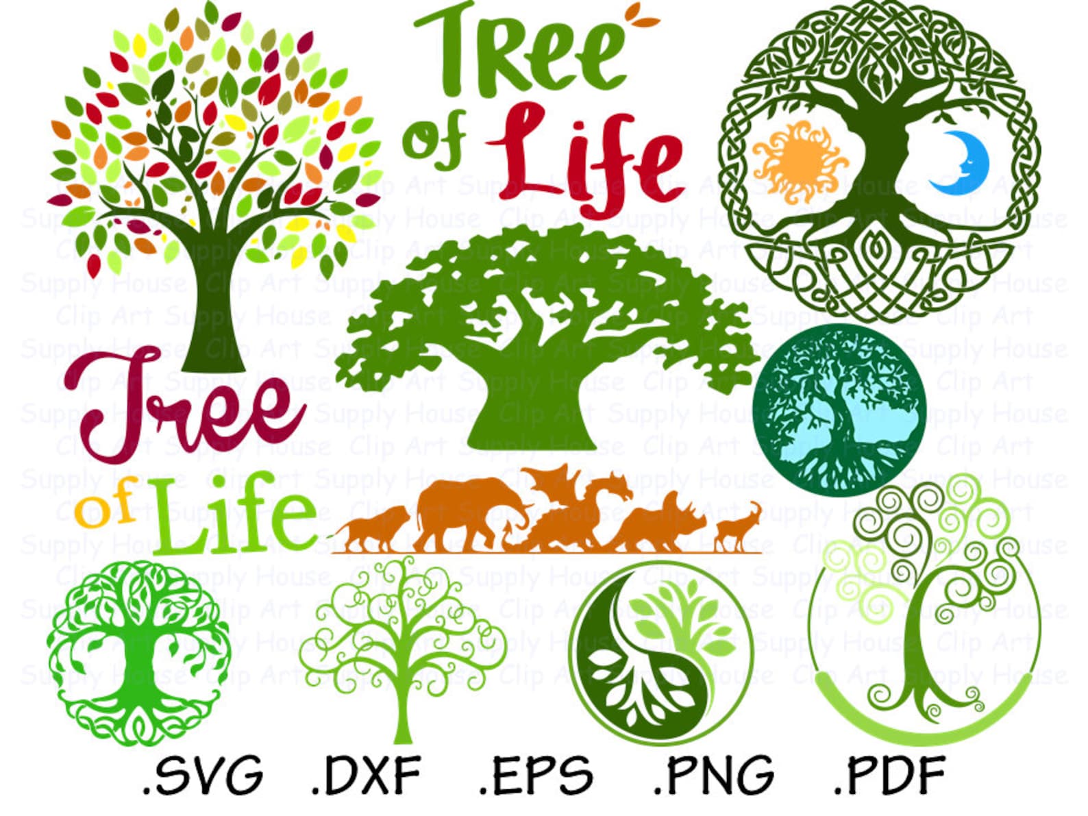 Tree SVG Collection Cricut Design Files Tree of Life SVG - Etsy