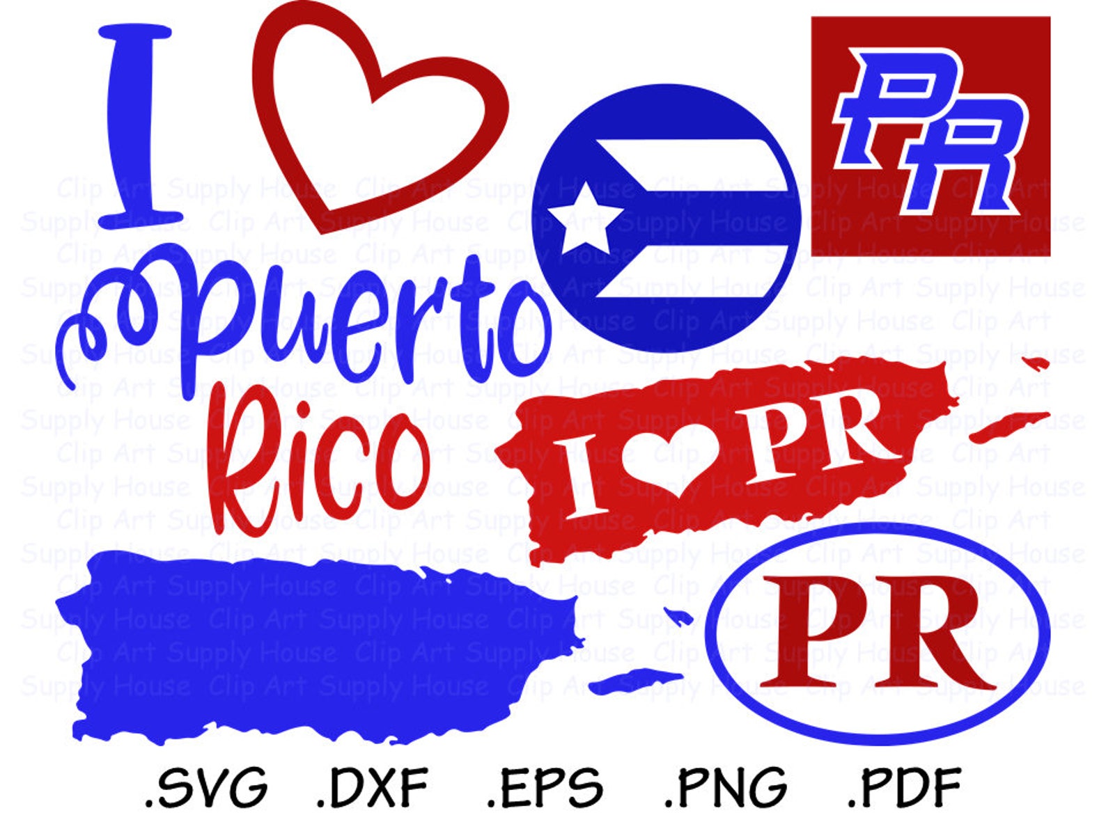 Puerto Rico SVG Puerto Rico Clipart Puerto Rico Silhouette | Etsy