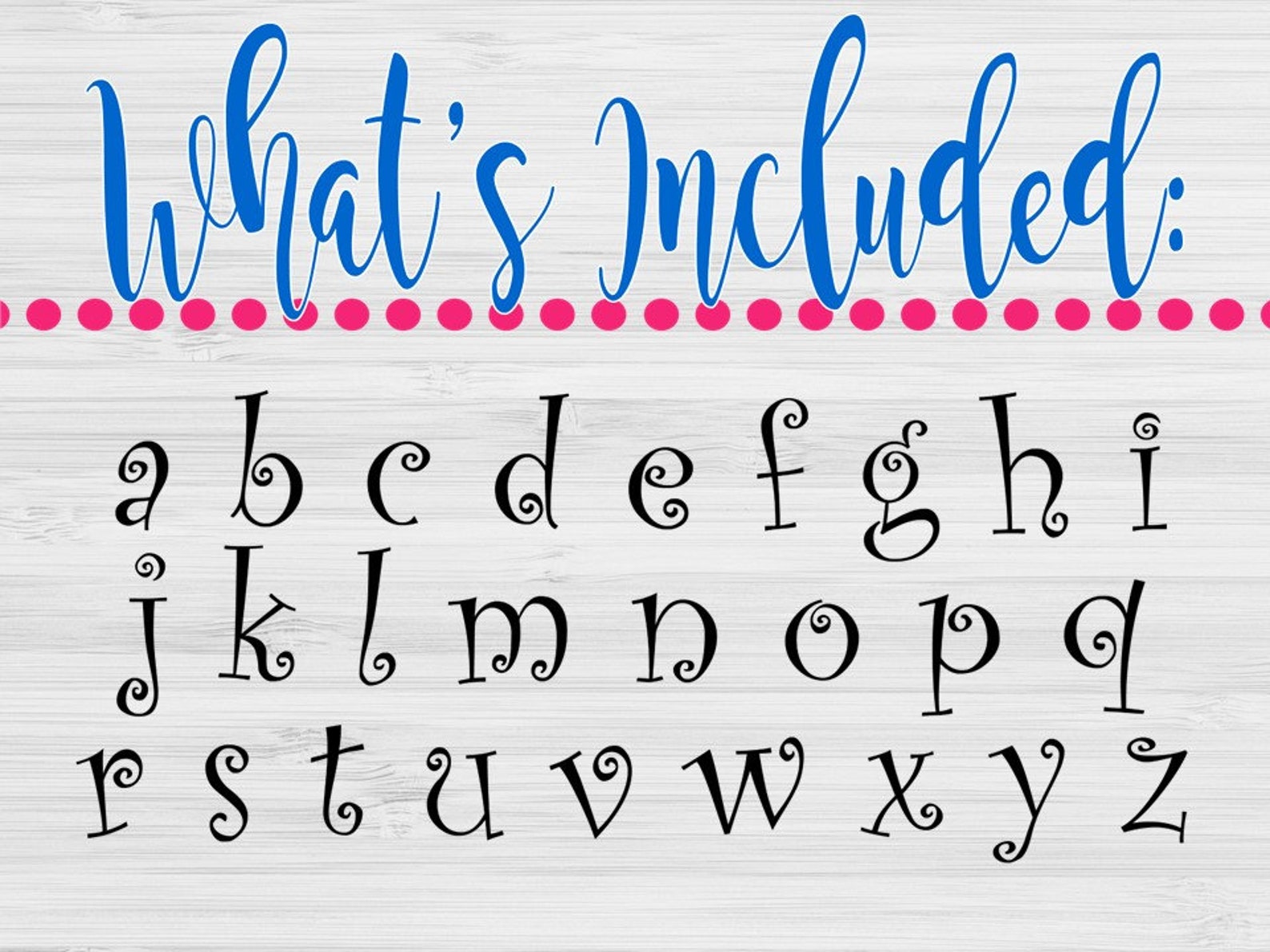 Curlz Font Design File, Silhouette Studio, Cricut, Glowforge, Dxf Files ...