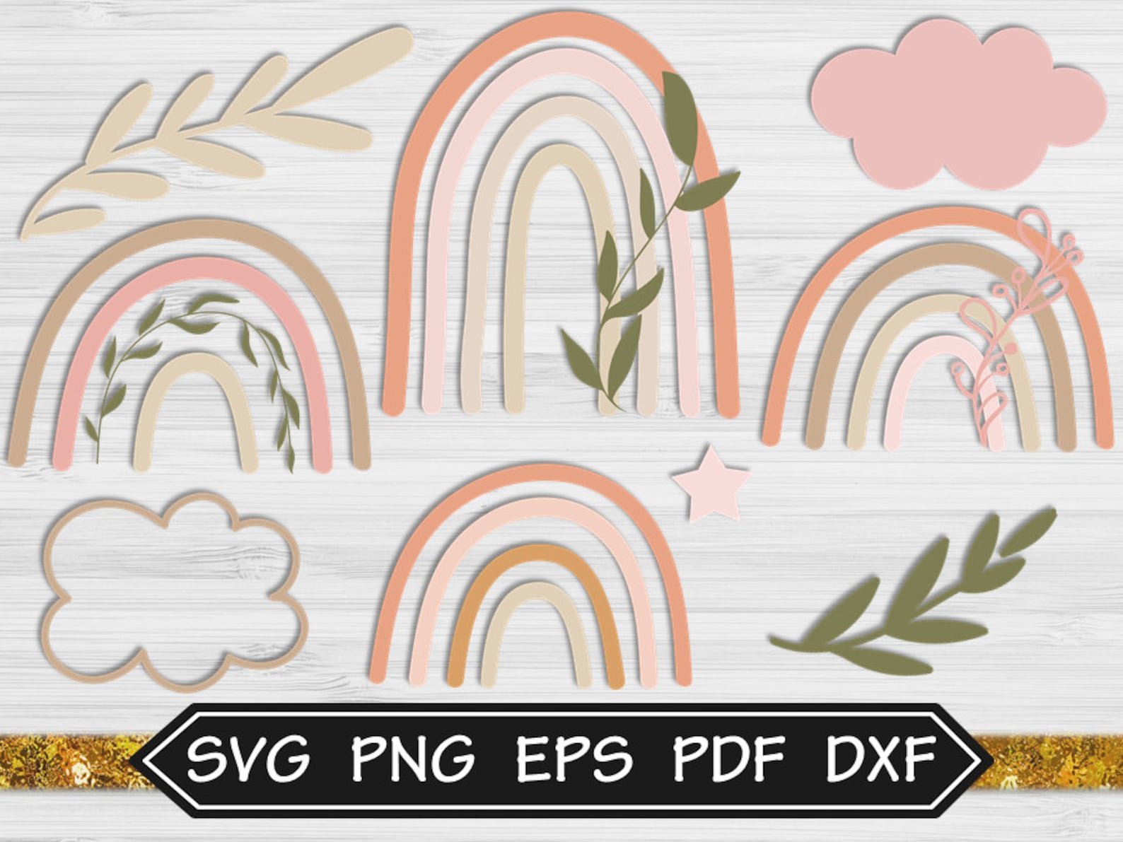Rainbow Svg Files Rainbow Clipart Boho Rainbow Cut Files - Etsy