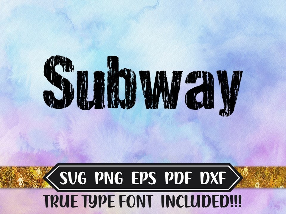 Subway Font, Silhouette or Cricut, SVG Font, True Type Font, DXF Files ...