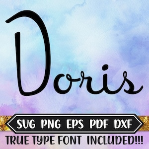 Doris Font Download - Wedding SVG Font - True Type Design - Silhouette ...